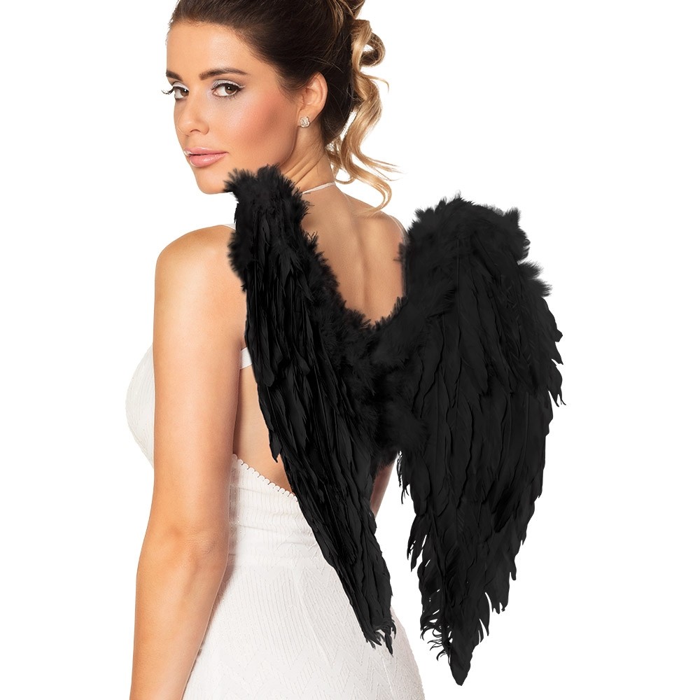 Déguisement - Ailes d'ange noires 50 cm - Festimania