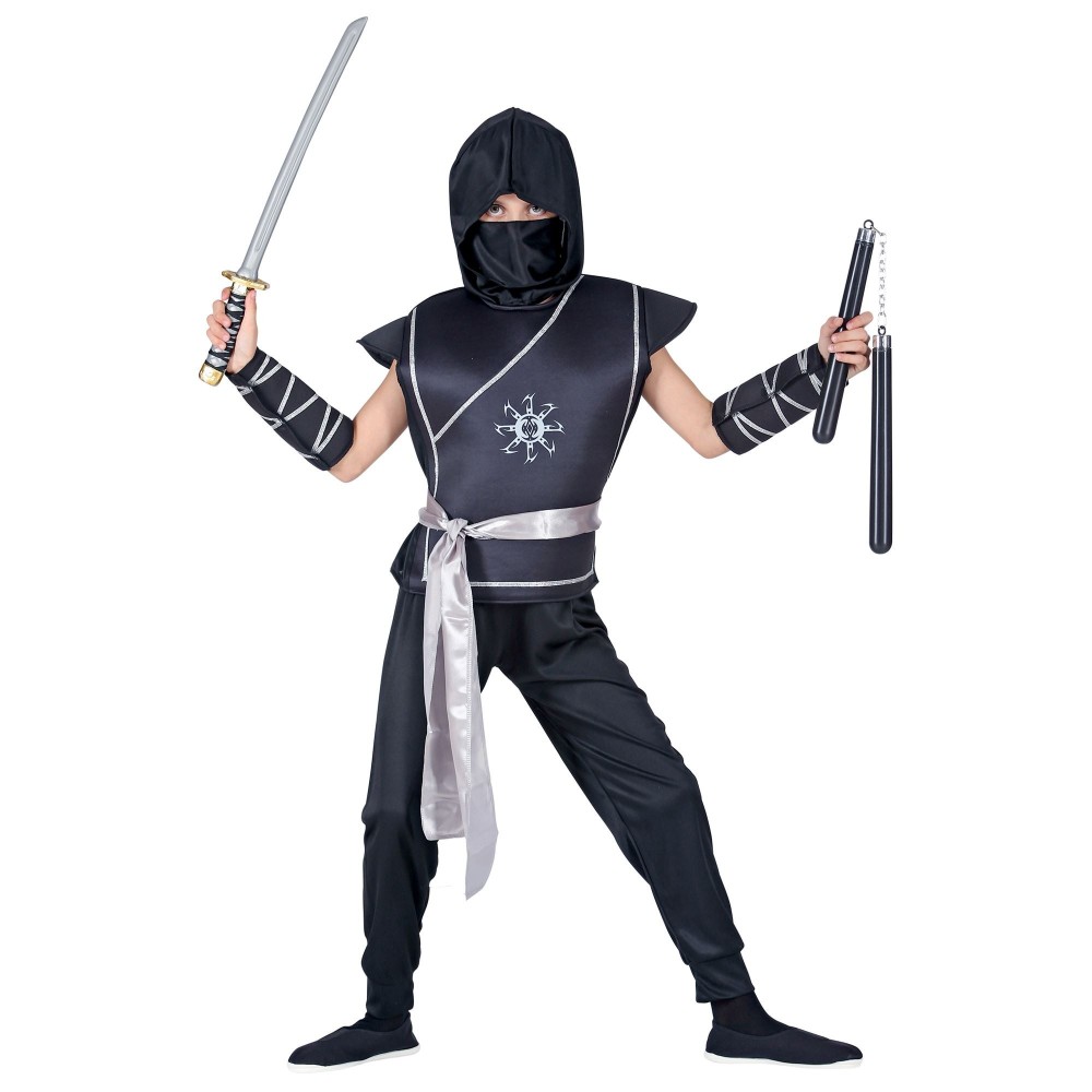 Déguisement ninja noir enfant costume de guerrier japonais garçon