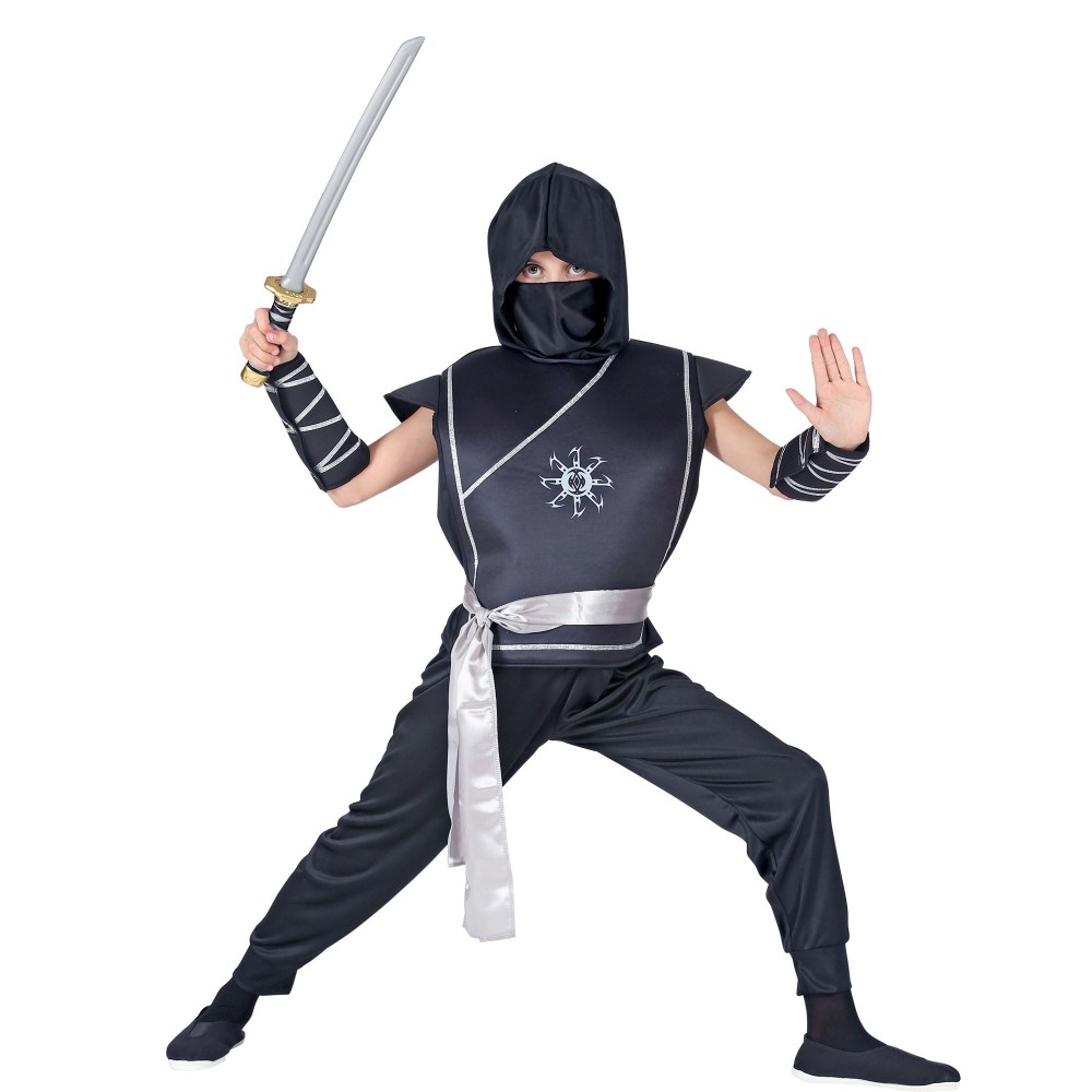 Déguisement ninja noir enfant costume de guerrier japonais garçon